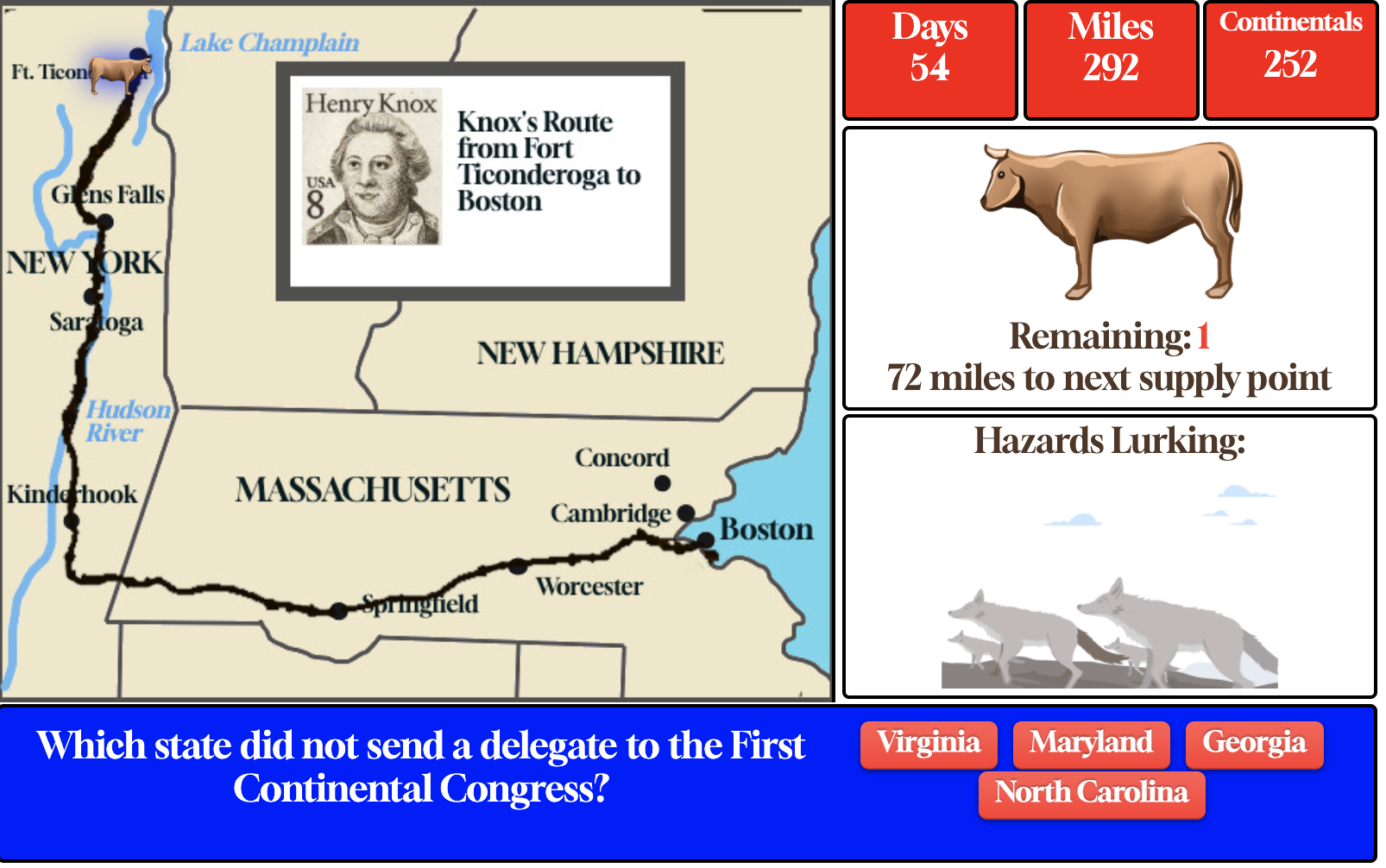 The Noble Train: A Revolutionary War Adventure Game