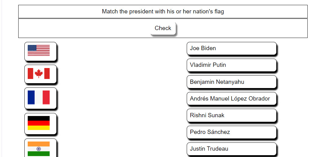 Heads of States Matching - Online