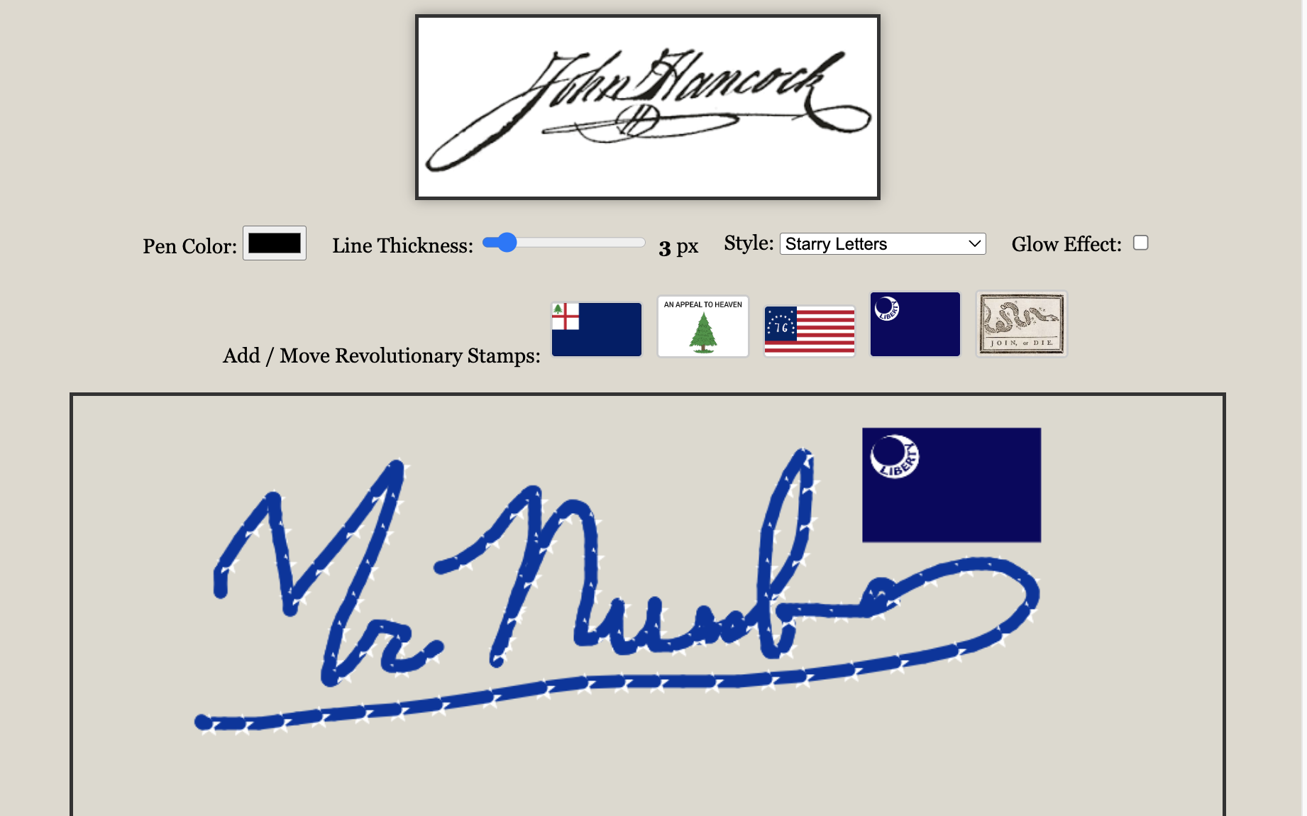 The John Hancock Challenge - Make your own iconic signature online!